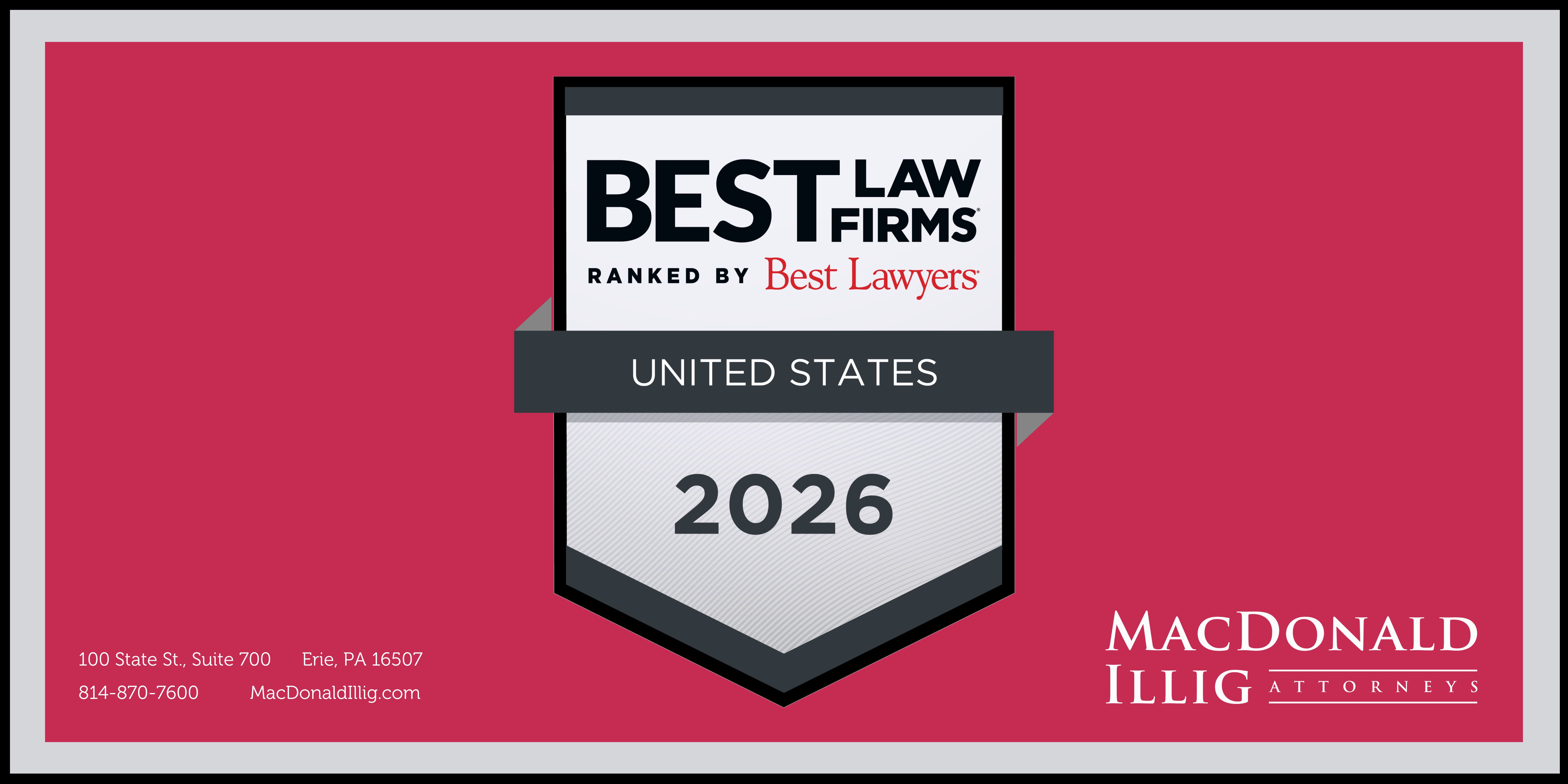 MacDonald, Illig, Jones & Britton LLP Ranked in 2026 "Best Law Firms"